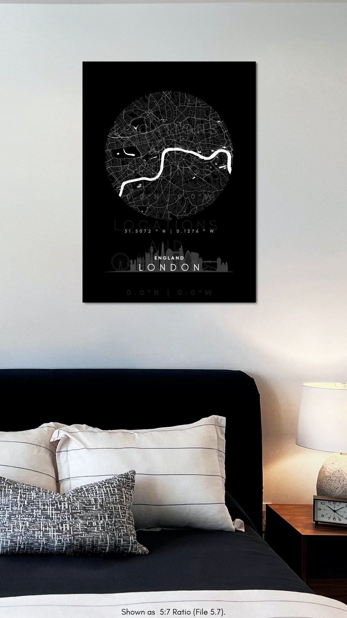 London Skyline Map London England London Luminary Map of - Etsy