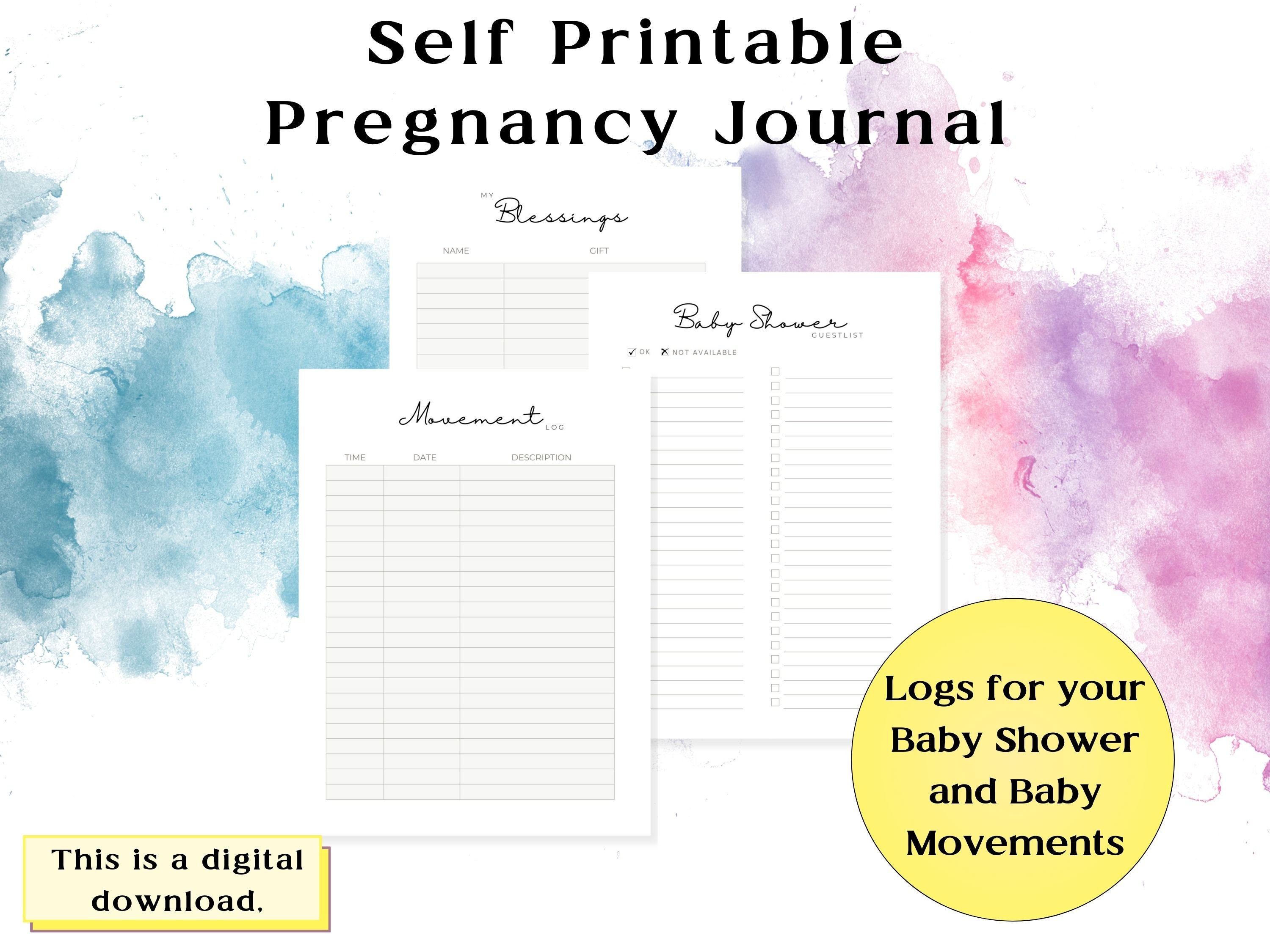 Printable Pregnancy Journal, Simple Minimalist Pregnancy Journal ...