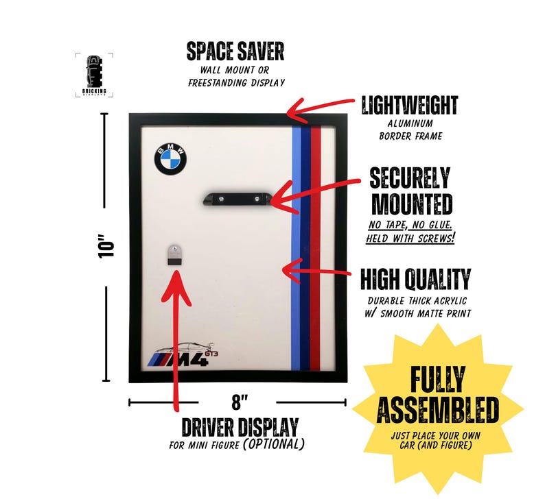 BMW M4 GT3 Lego Speed Champions Display | Car Wall Mount Art | Custom ...