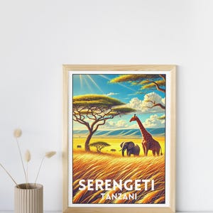 Serengeti National Park Poster,tanzania Print,wildlife Landscape Art ...