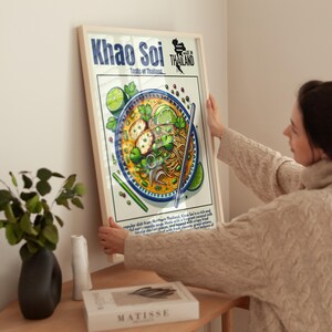 Khao Soi Curry Thai Cuisine Graphic Poster, Kitchen Decor Print ...