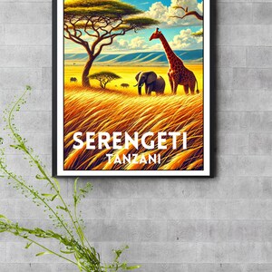Serengeti National Park Poster,tanzania Print,wildlife Landscape Art ...