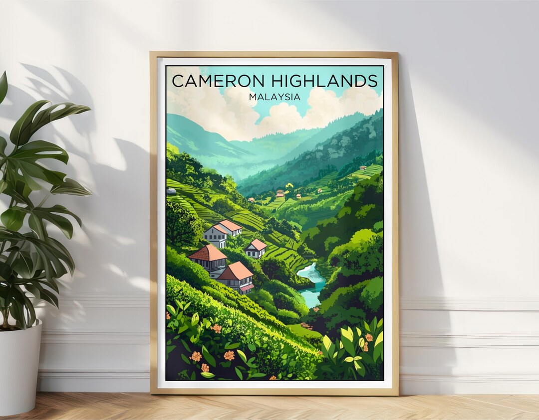 Cameron Highlands Travel Poster,malaysia Print, Pahang Wall Decor ...