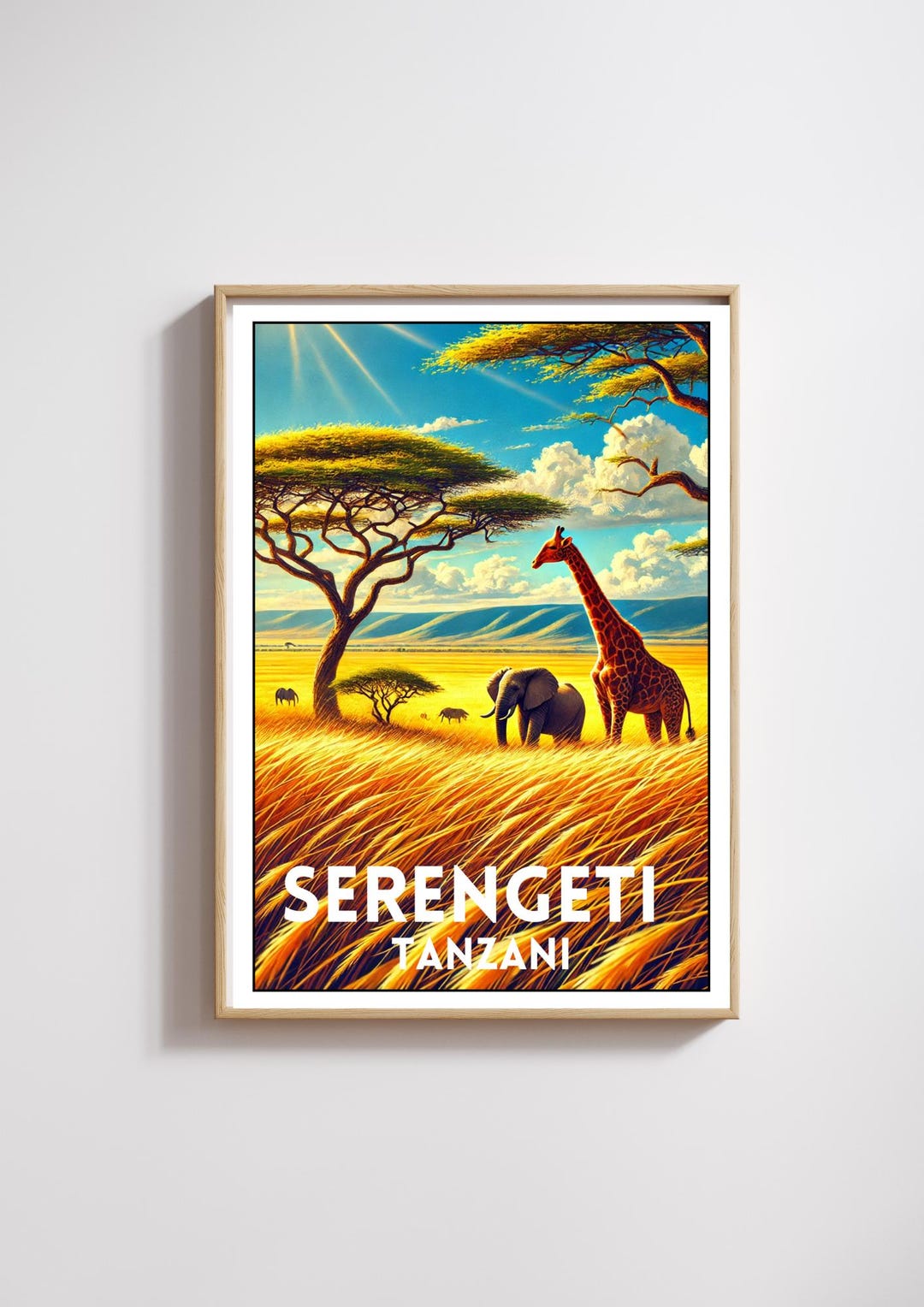 Serengeti National Park Poster,tanzania Print,wildlife Landscape Art ...