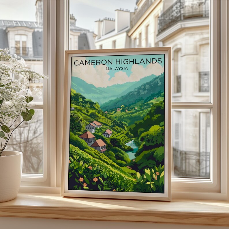 Cameron Highlands Travel Poster,malaysia Print, Pahang Wall Decor ...