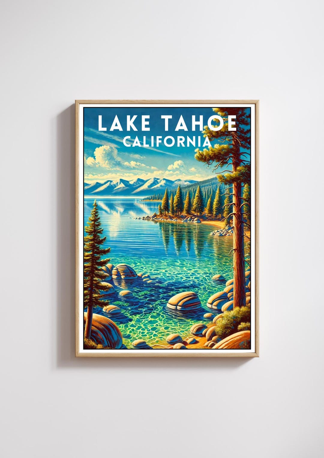 Lake Tahoe Poster,california Wall Art,american Landmark Landscape Print ...