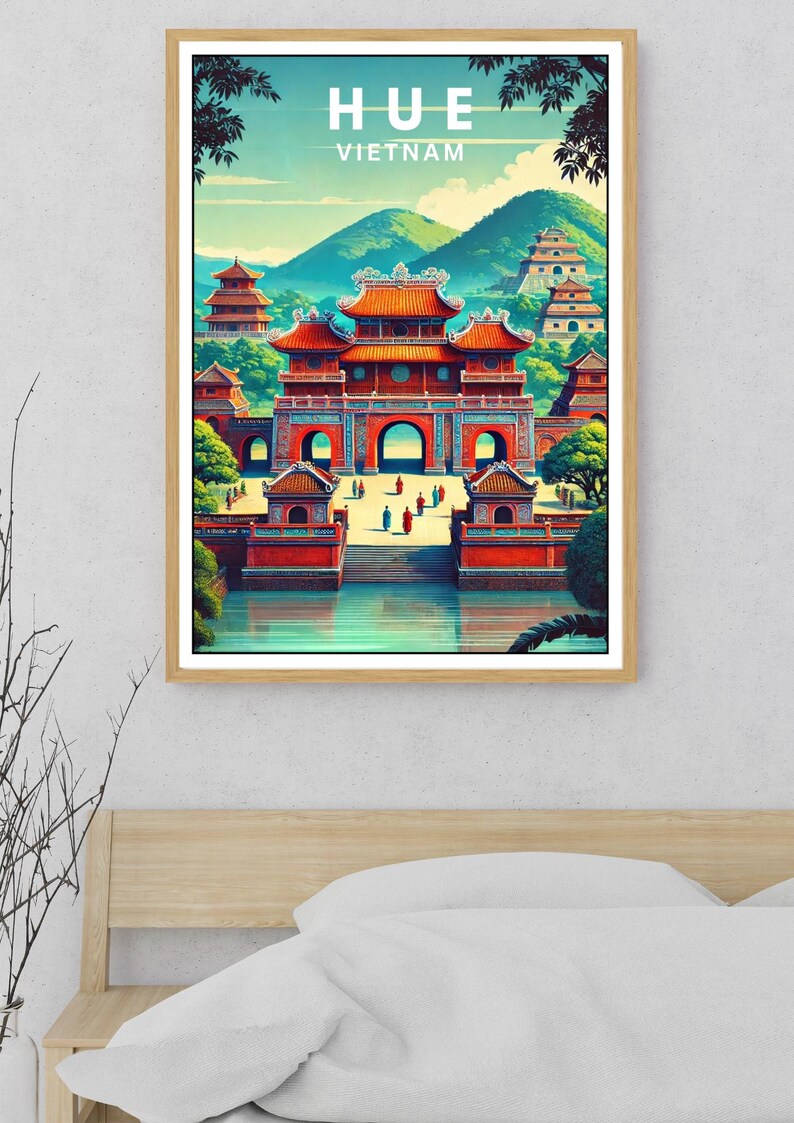 Hue Vietnam Travel Poster,travel Illustrated Wall Art,southeast Asia ...