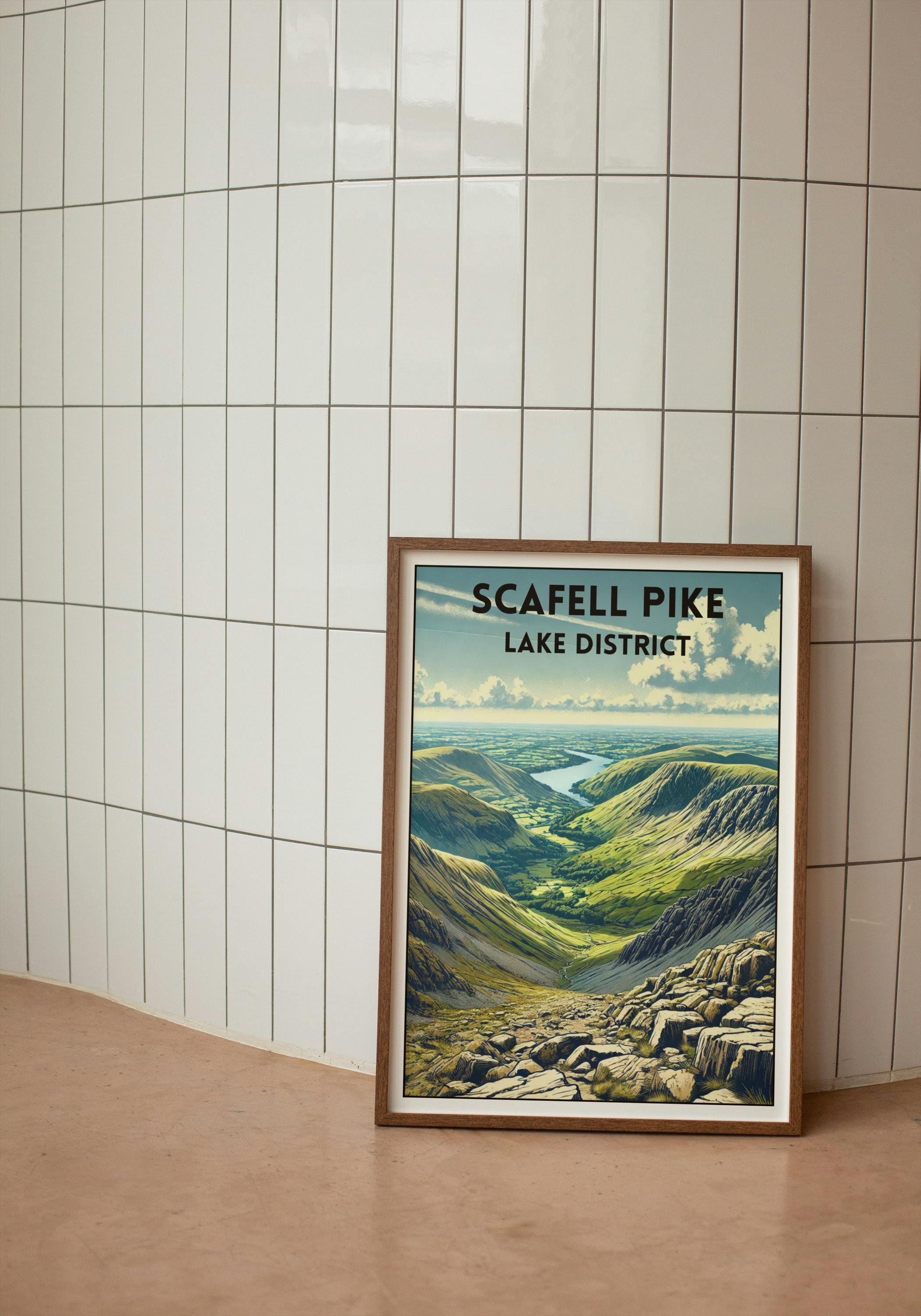 Lake District Scafell Pike Poster, Keswick Print,mountain Decor Wall ...