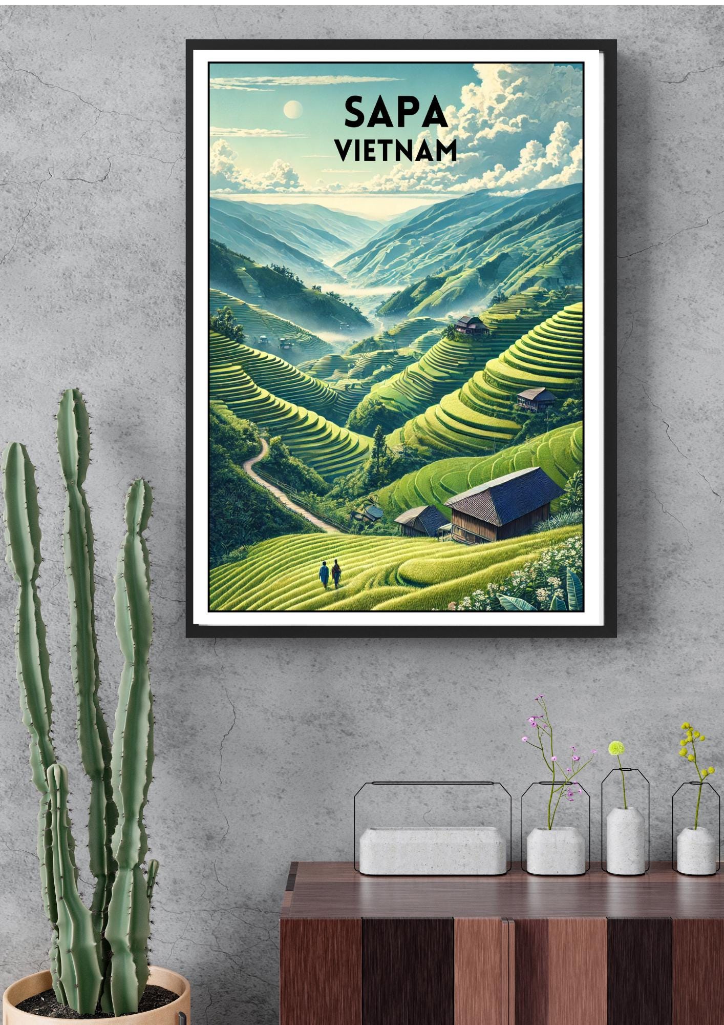 Sapa Vietnam Travel Poster, Vietnam Travel Print,travel Decor Wall Art ...