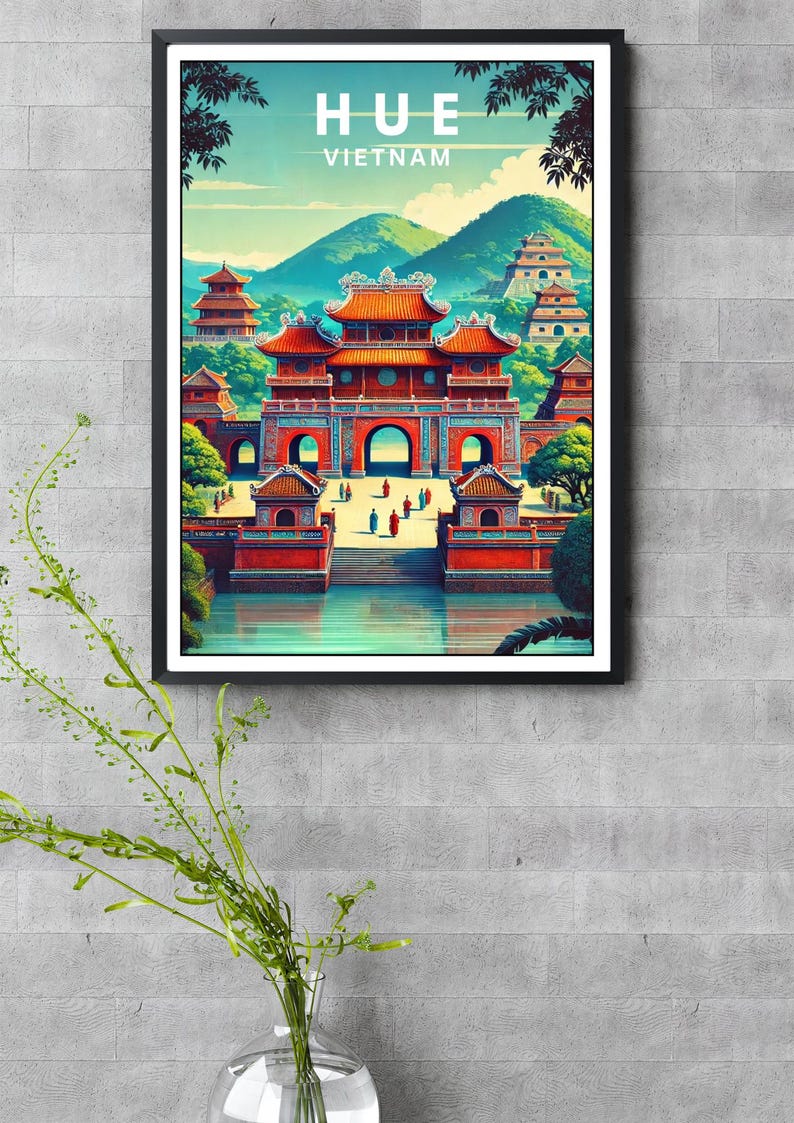Hue Vietnam Travel Poster,travel Illustrated Wall Art,southeast Asia ...