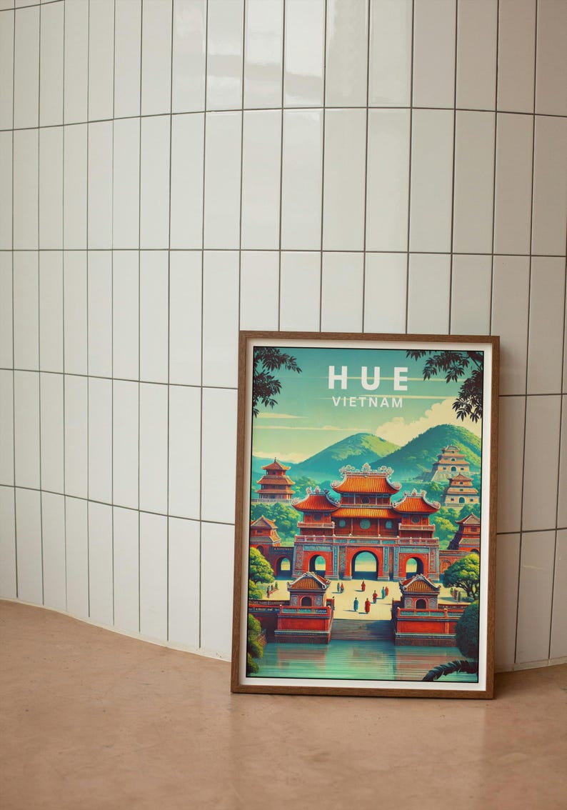 Hue Vietnam Travel Poster,travel Illustrated Wall Art,southeast Asia ...