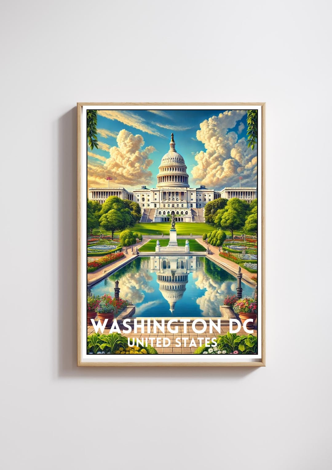 Washington DC Poster,us Capitol Building Wall Art,patriotic Landmark ...