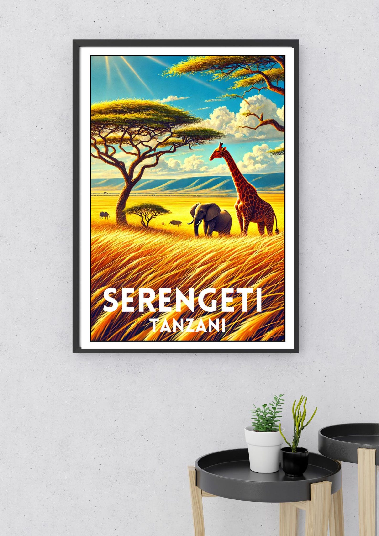 Serengeti National Park Poster,tanzania Print,wildlife Landscape Art ...