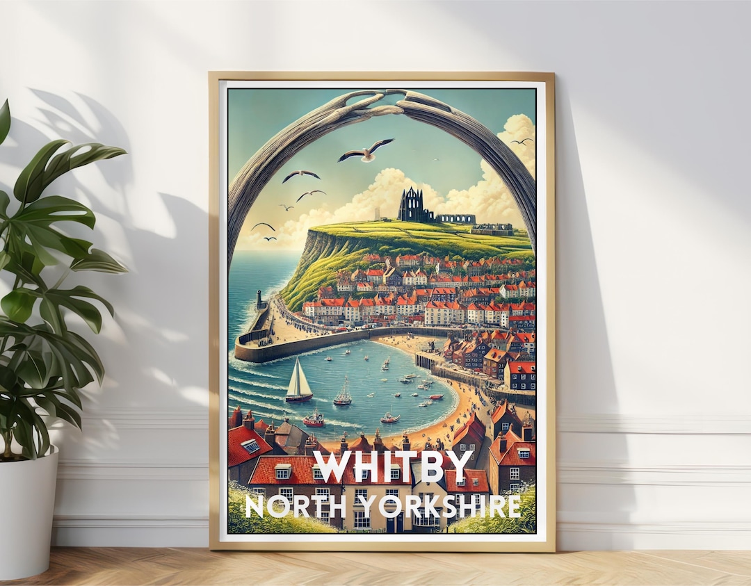 Whitby North Yorkshire Poster - Vintage-style Coastal Wall Art ...