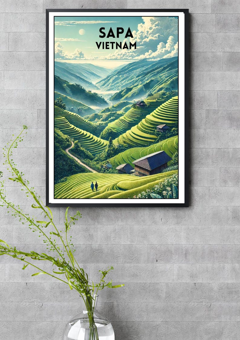 Sapa Vietnam Travel Poster, Vietnam Travel Print,travel Decor Wall Art ...