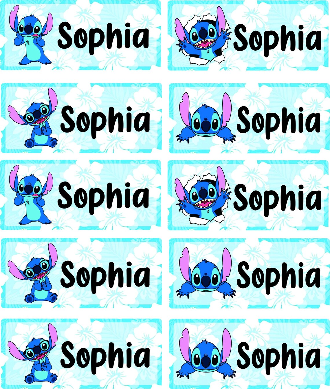 School Label Sticker Name, Custom Name Sticker, Stitch School Labels ...