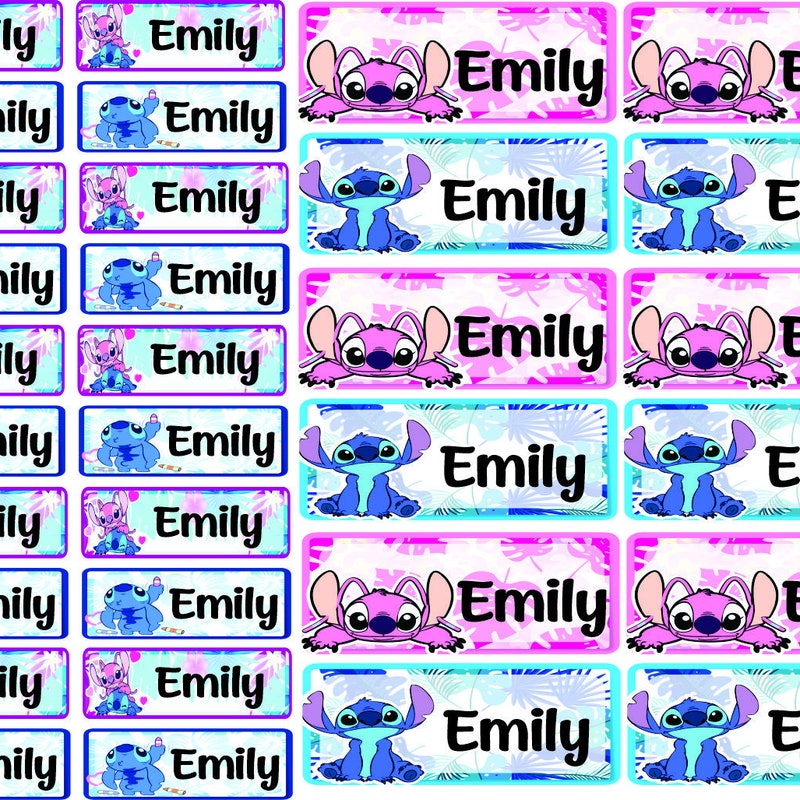 Lilo and Stitch Name Stickers - Etsy