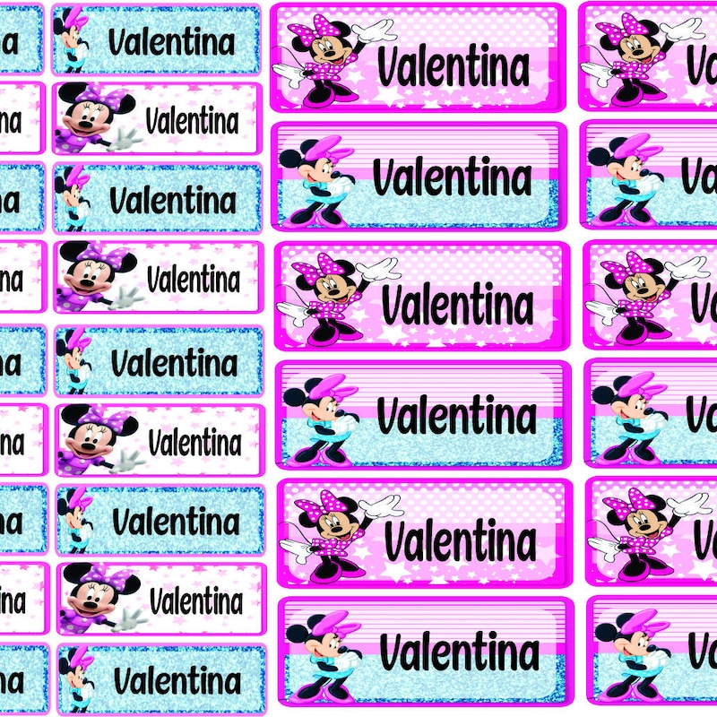 Minnie Mouse Labels - Etsy