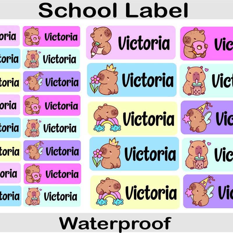Capybara School Name Tags - Etsy