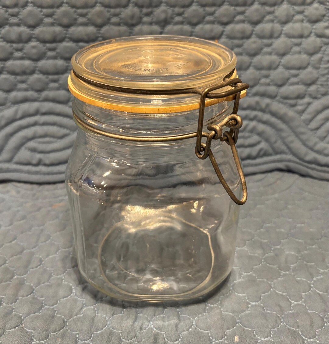 Glass Canister/jar With Clear Glass Clamp Made in Italy - Etsy