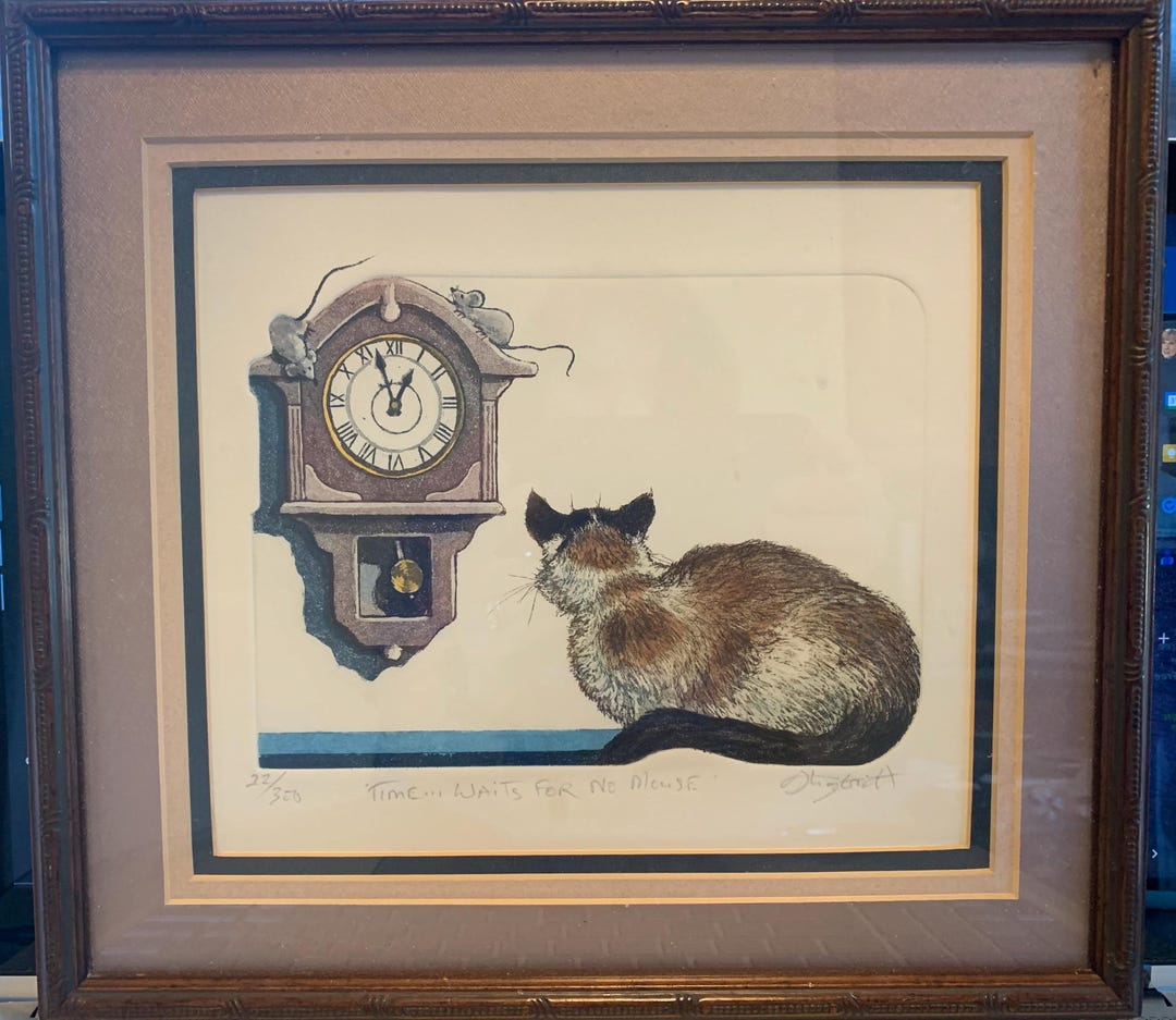 Original Hand Sketched Drawing "time ... Waits for No Mouse" by Geoff ...