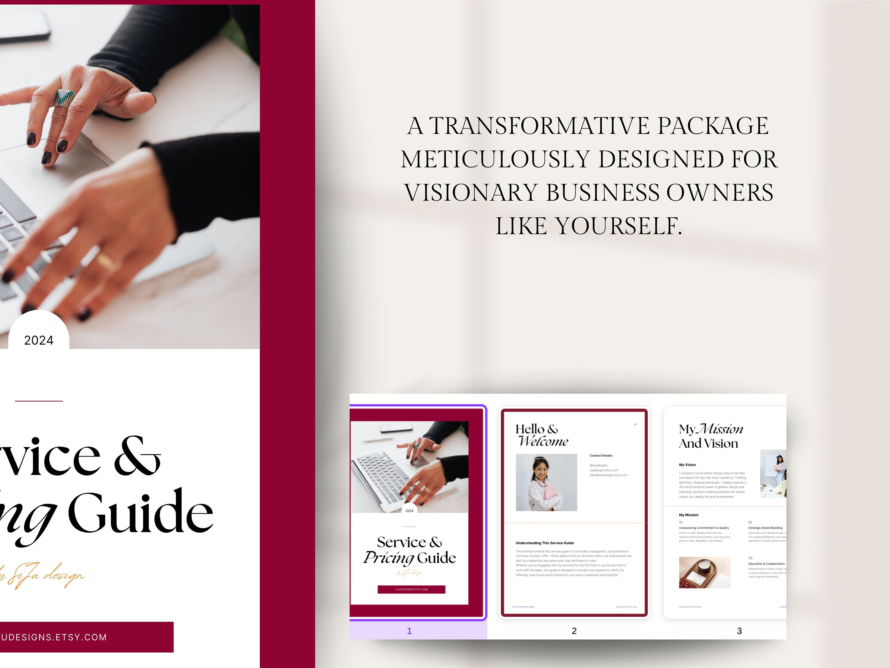 Services and Pricing Guide Template Client Welcome Book Luxurious Price ...