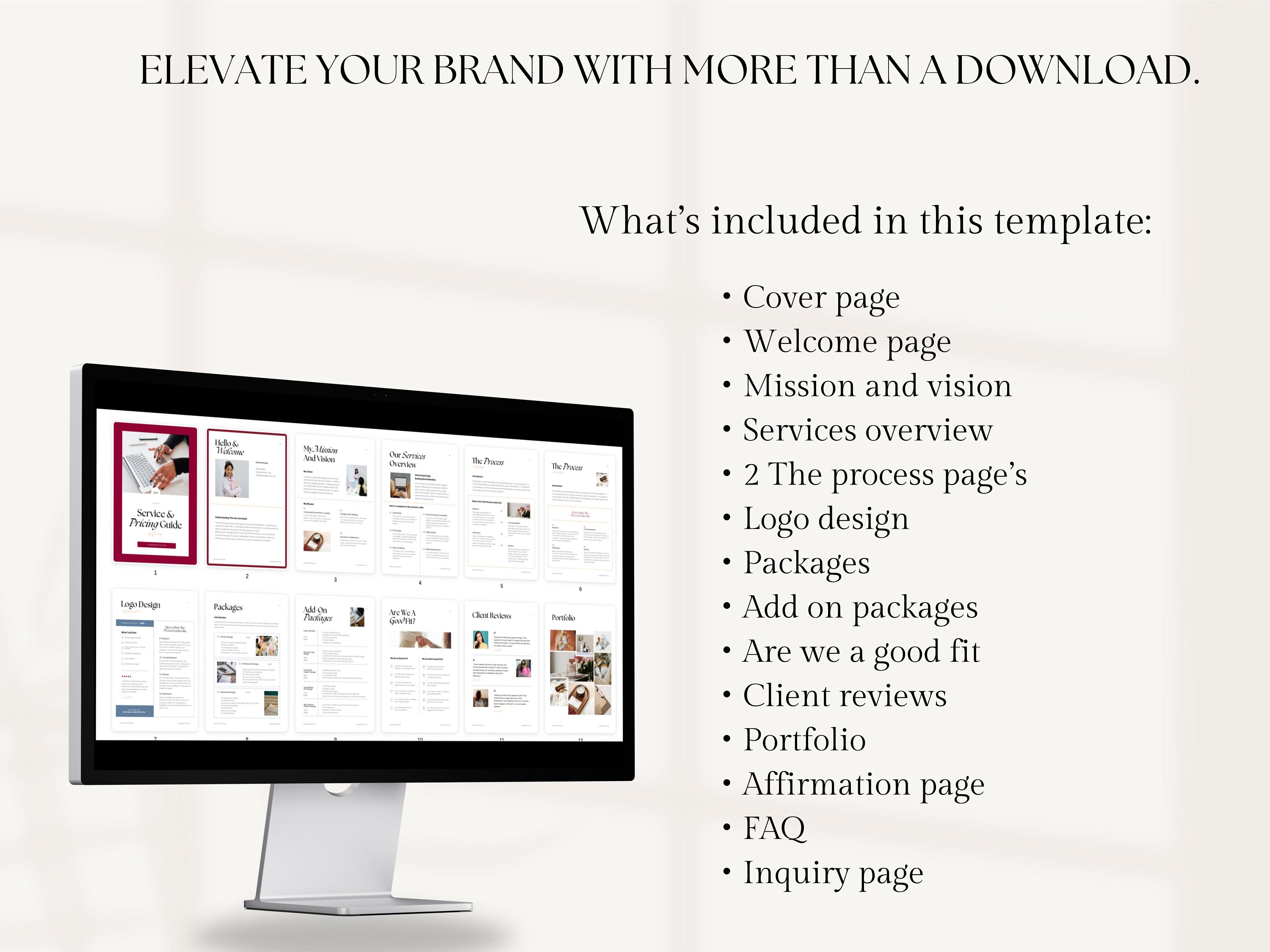 Services and Pricing Guide Template Client Welcome Book Luxurious Price ...