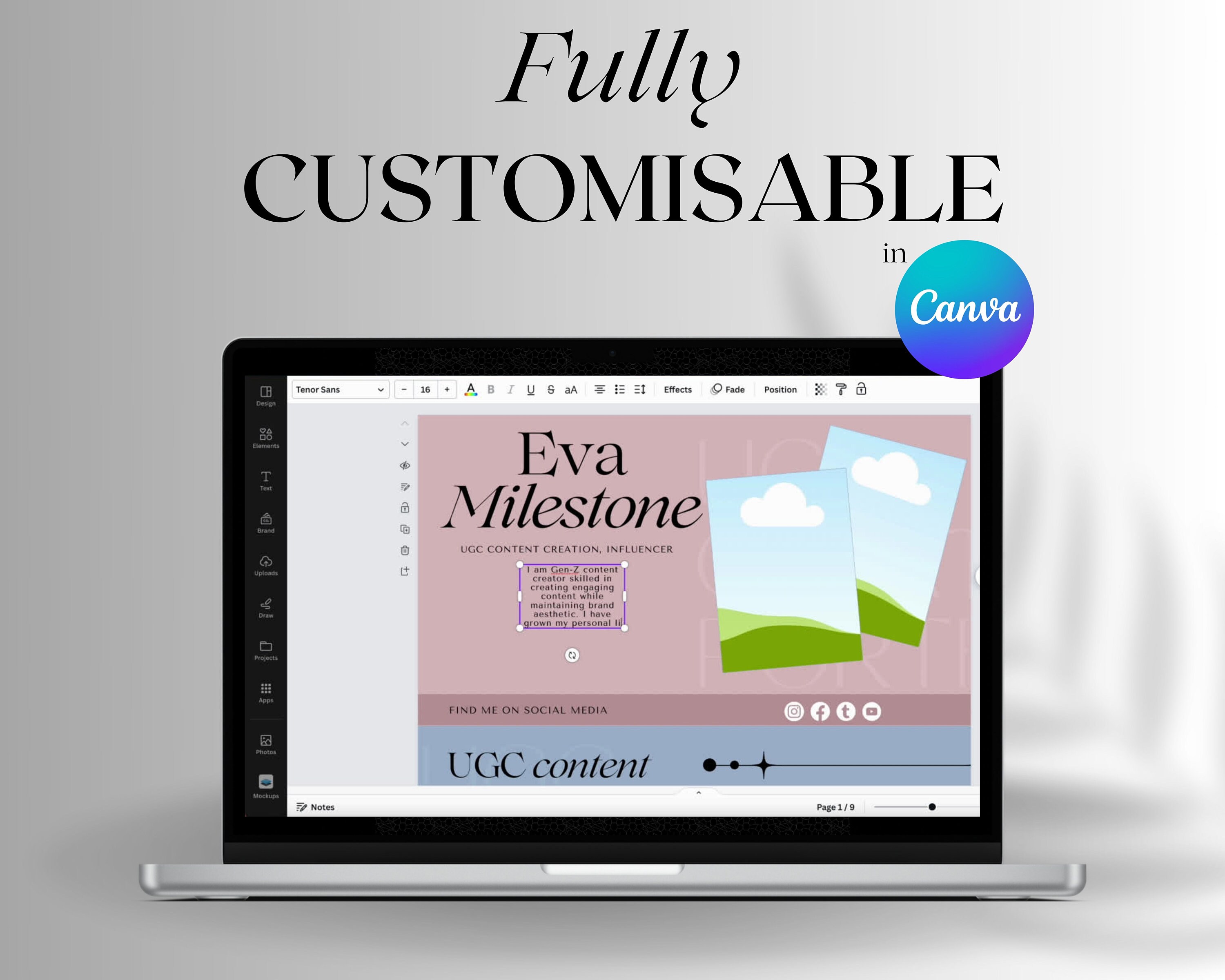 UGC Portfolio Template Canva Website UGC Creator UGC Website Content ...