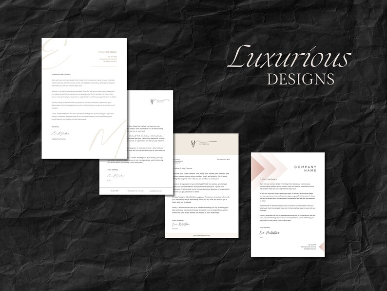 Modern Editable Business Letterhead Design for Small Business Branded ...
