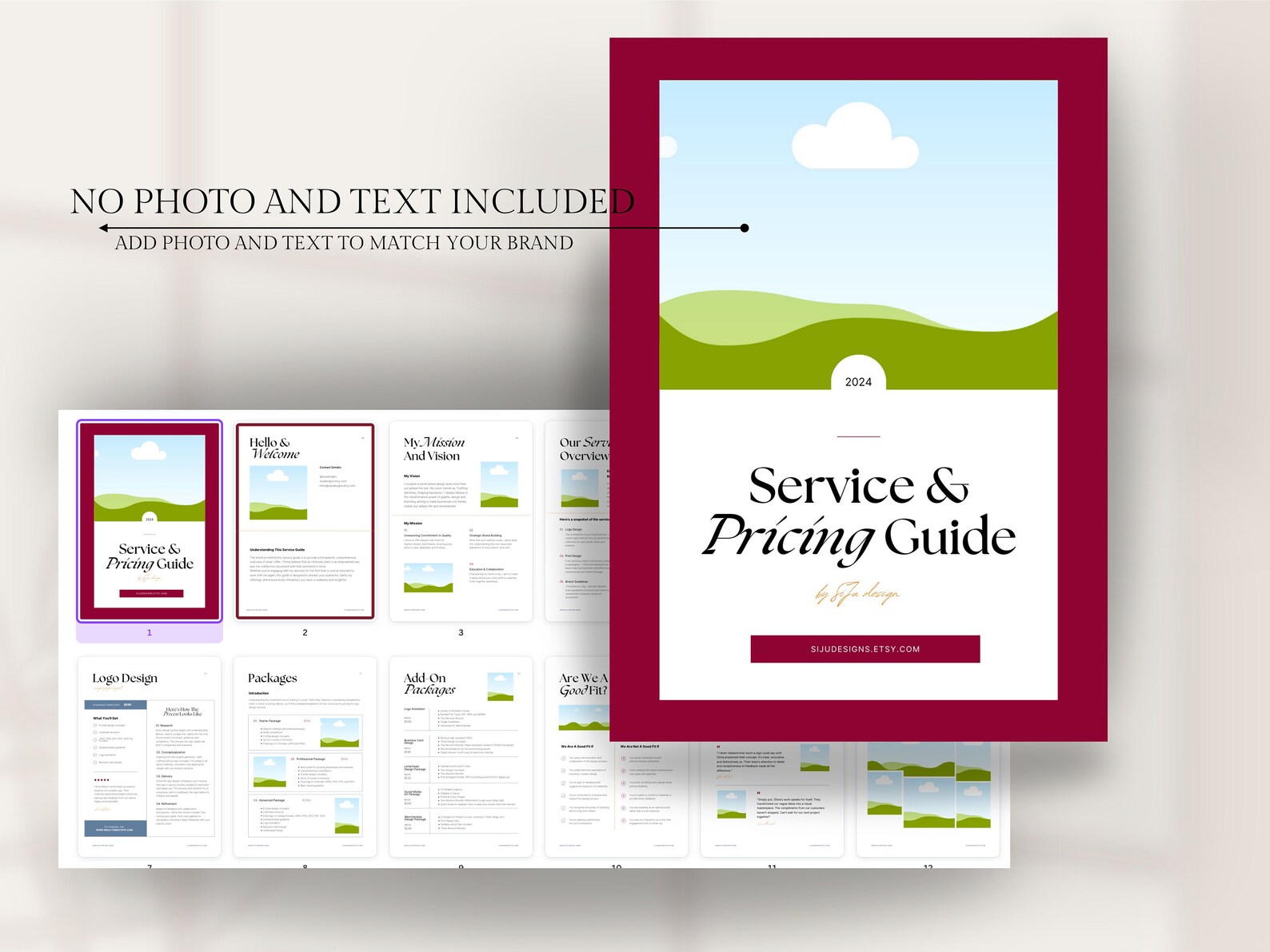 Services and Pricing Guide Template Client Welcome Book Luxurious Price ...