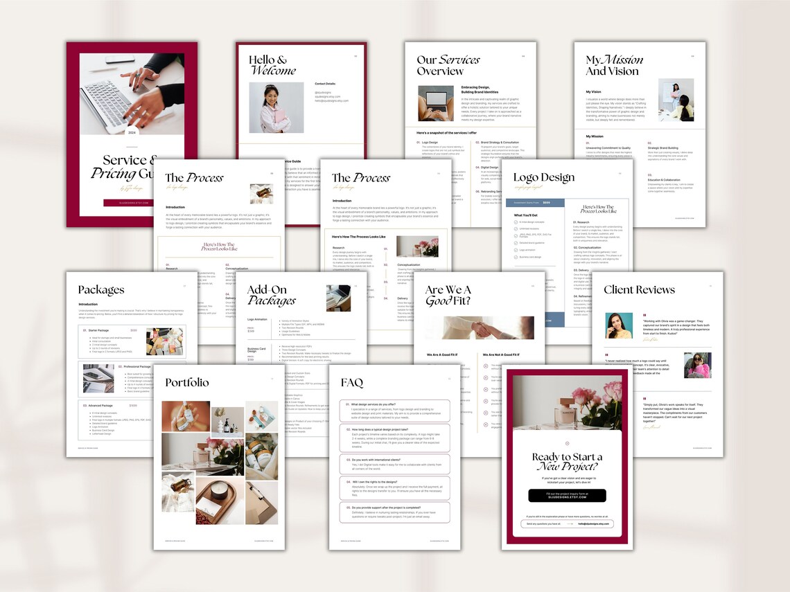 Services and Pricing Guide Template Client Welcome Book Luxurious Price ...