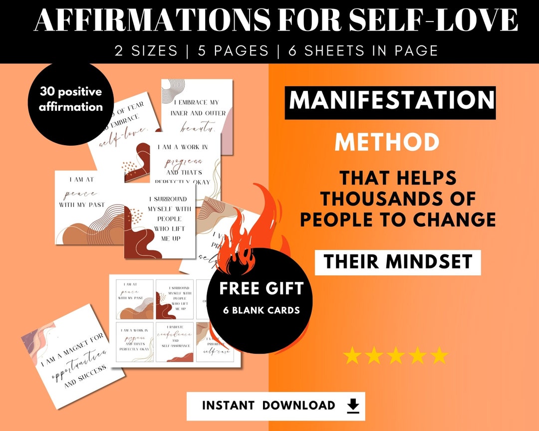 30 Positive Affirmation Card Deck Self Love Healing Quotes - Etsy