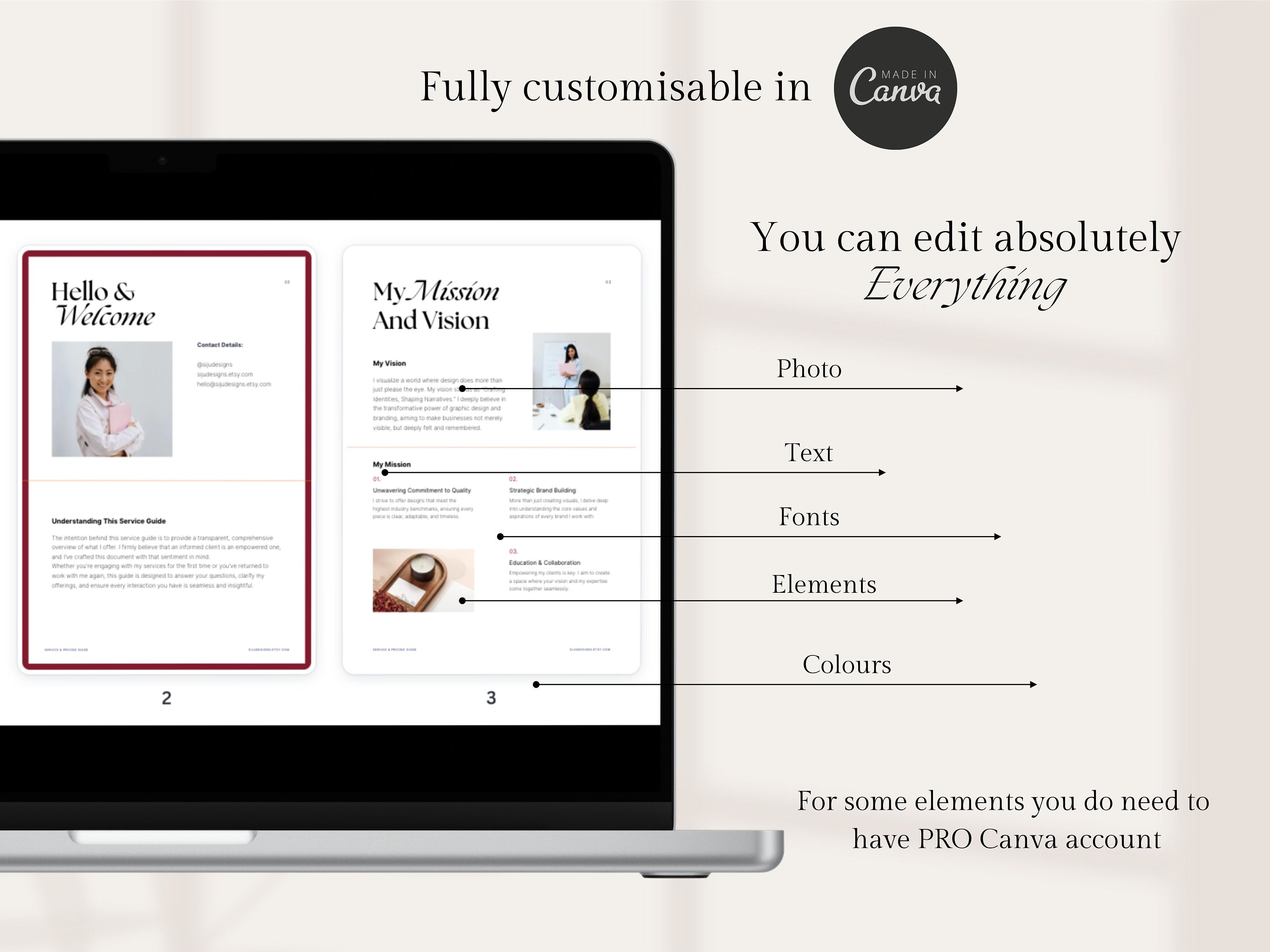 Services and Pricing Guide Template Client Welcome Book Luxurious Price ...