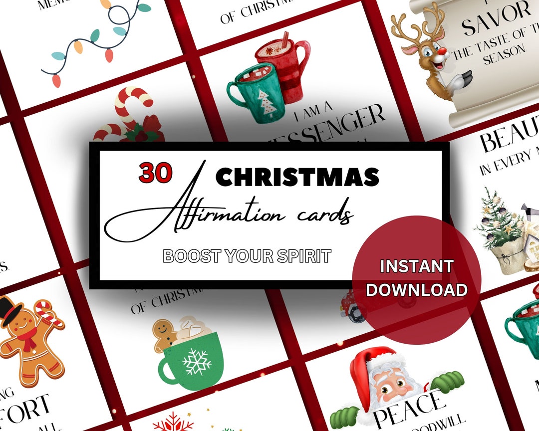 Christmas Affirmations Card Daily Affirmations Advent - Etsy