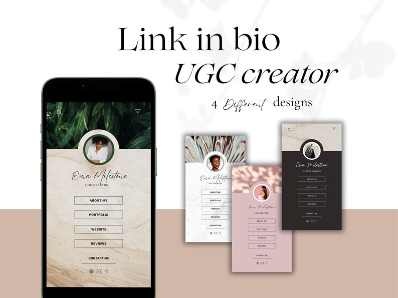 Link in Bio for UGC Creator Landing Page Ugc Canva Template for Ugc ...