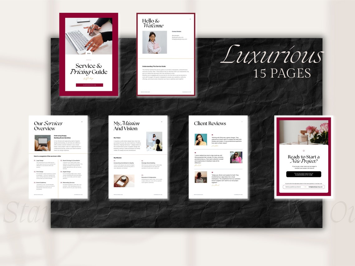 Services and Pricing Guide Template Client Welcome Book Luxurious Price ...