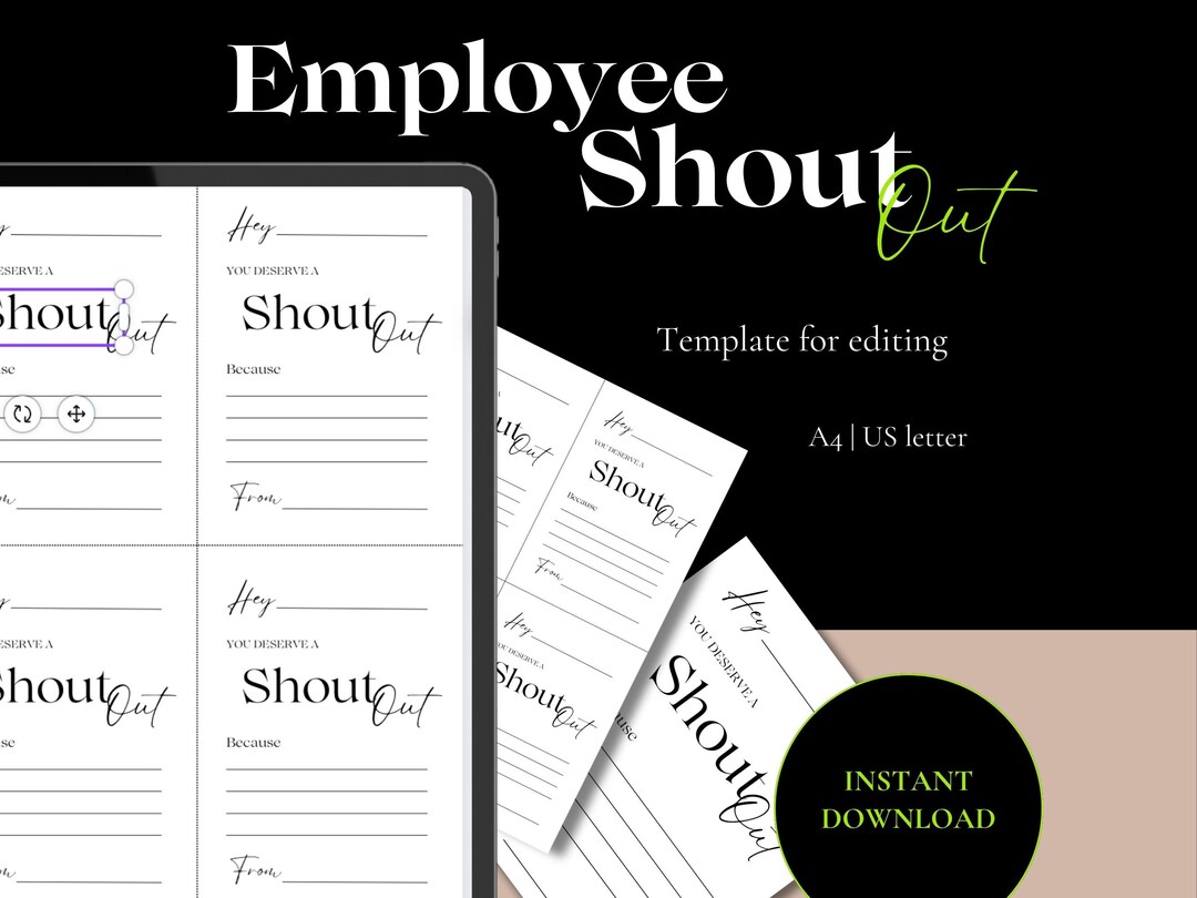 Employee Shout Out Cards Positive Behaviour for Employees Good Works ...