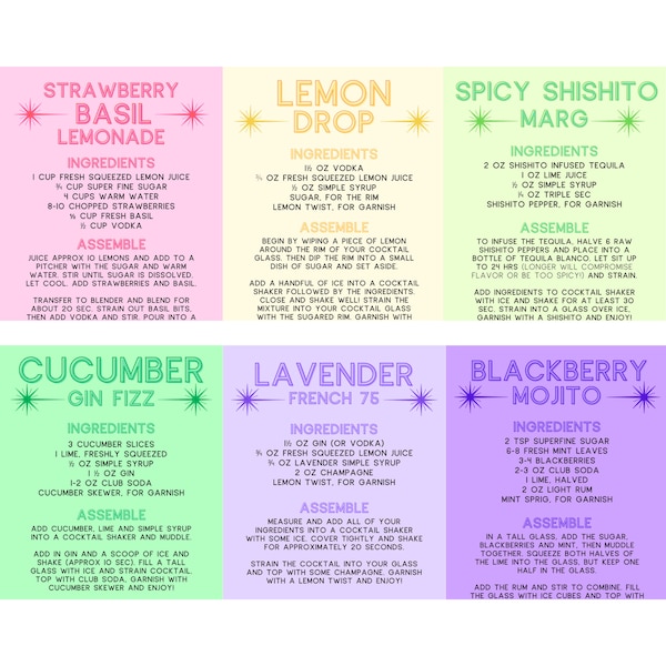 Cocktail Recipes - Etsy