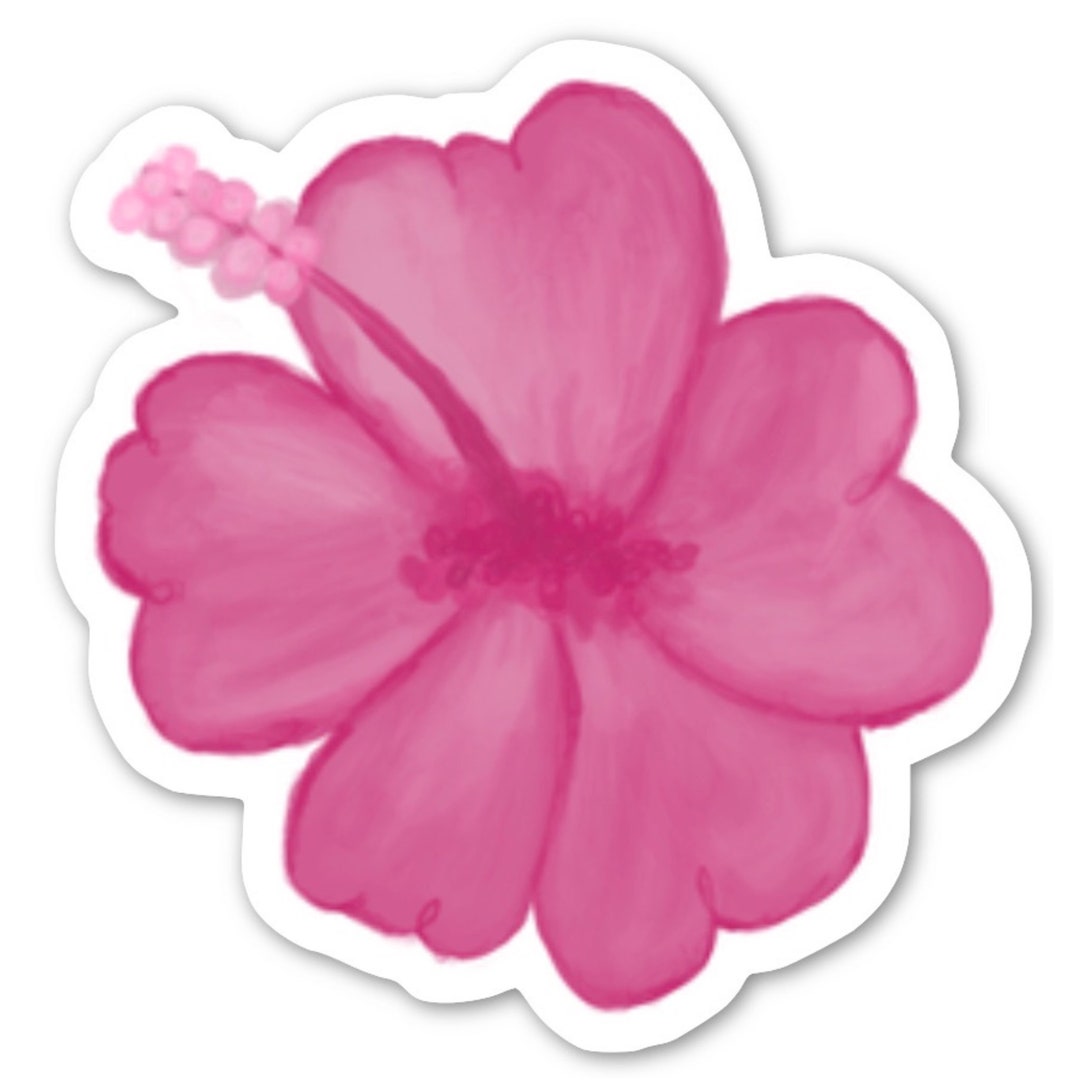 Pink Hibiscus Sticker 2.2" X 2.2" - Etsy