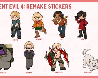 Resident Evil Pixel Art Stickers | Vinyl Stickers | Leon S Kennedy Ada ...