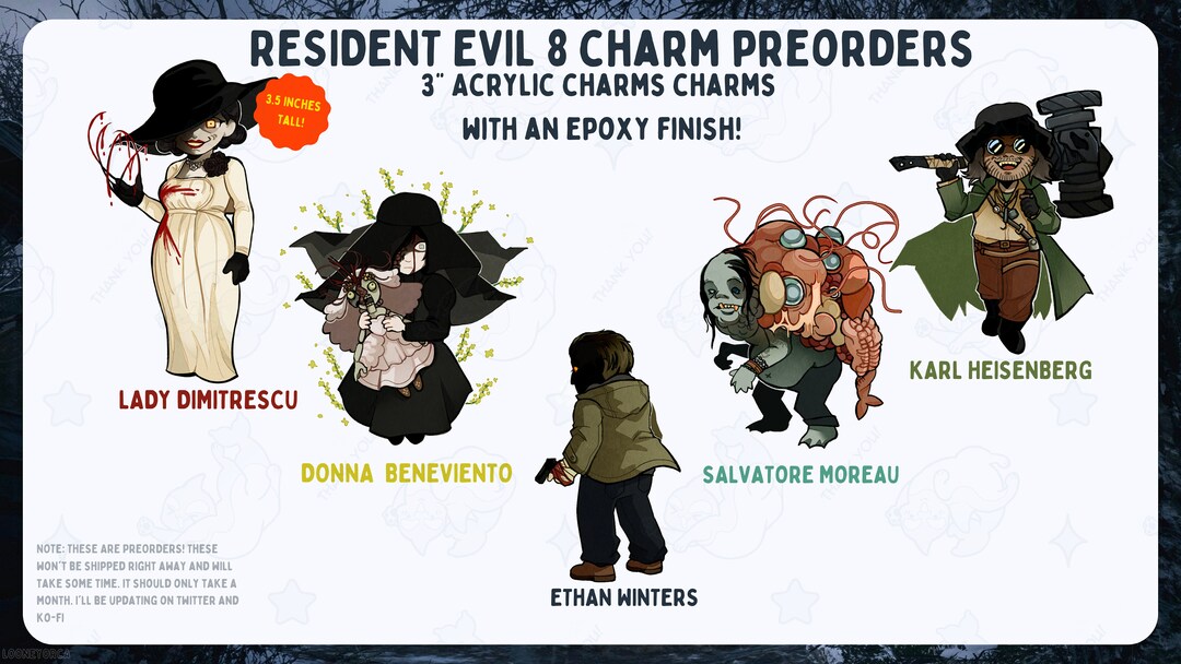 Resident Evil 8 Village 3-inch Acrylic Charms - Etsy