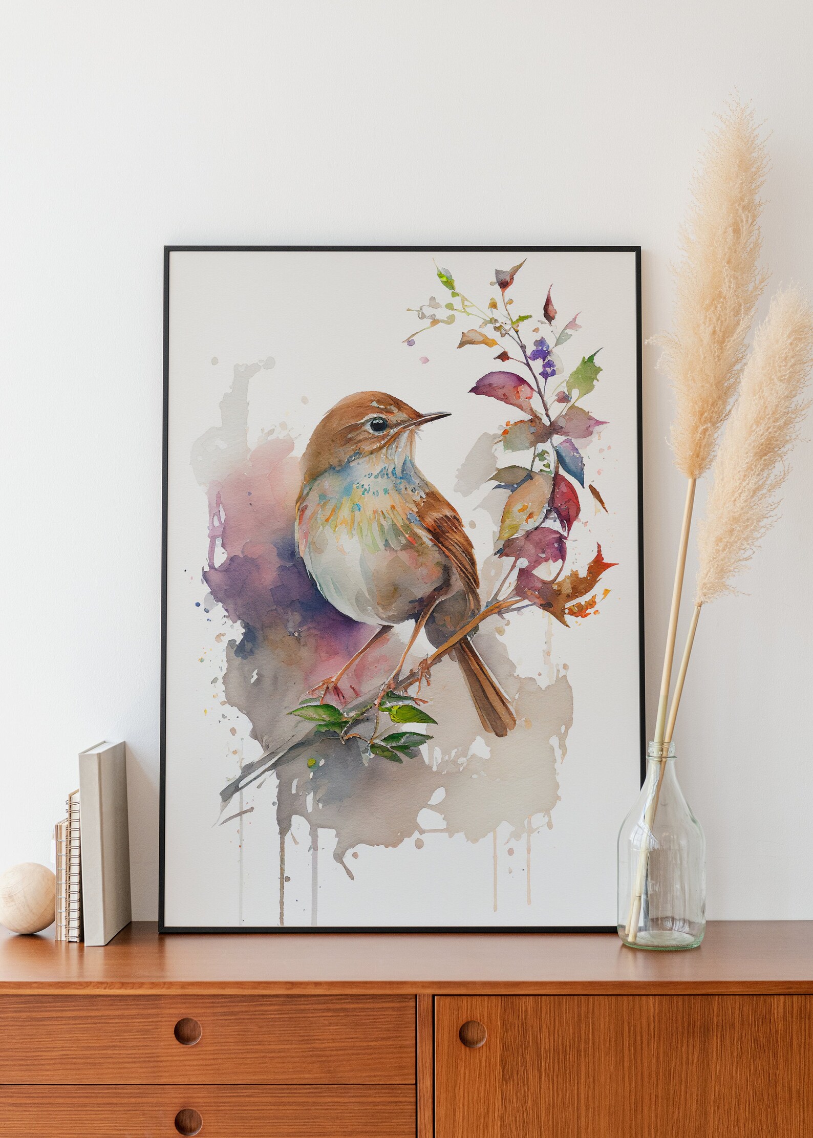 Nightingale Wall Art Watercolor Nightingale Wall Decor Airbnb Wall Art ...