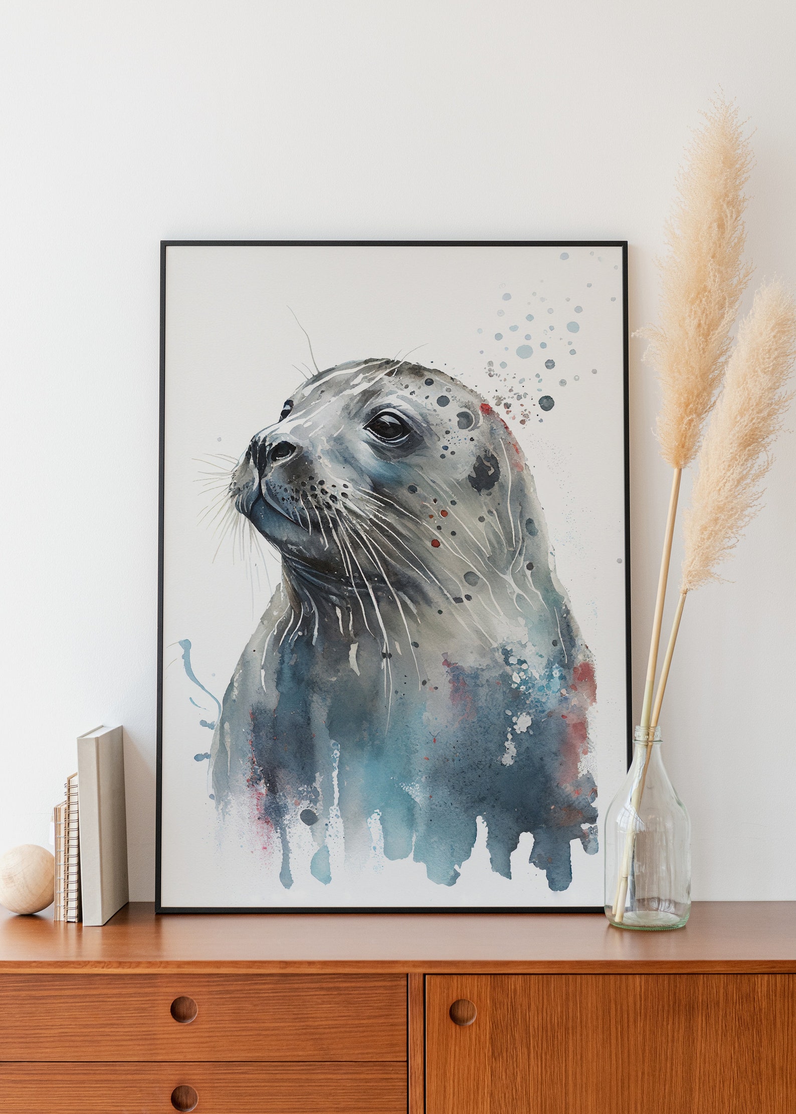 Cute Seal Wall Art Watercolor Seal Wall Decor Airbnb Cute Wall Art ...