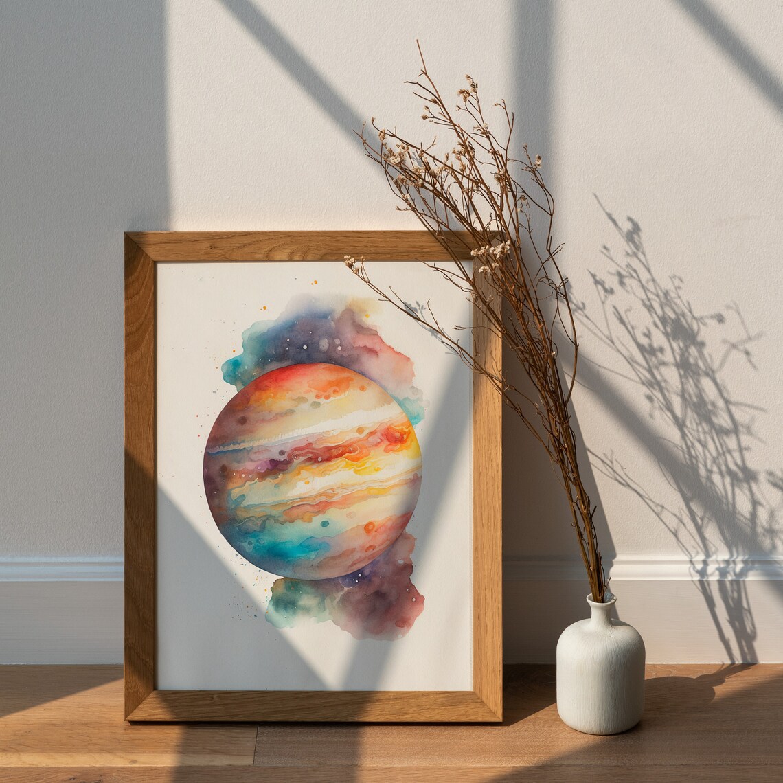 Jupiter Wall Art Watercolor Jupiter Wall Decor Astrology Wall Art ...