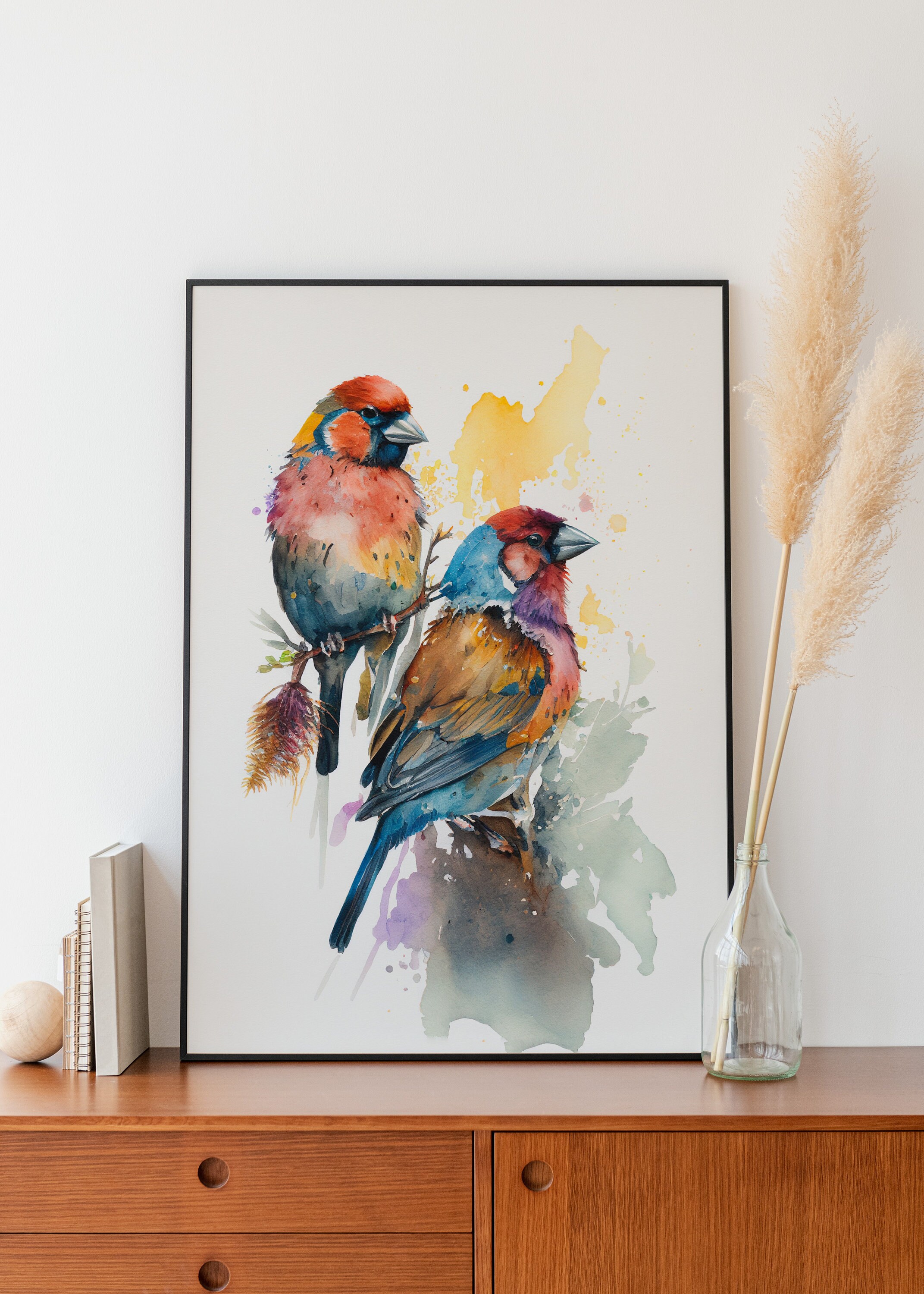 Finches Wall Decor Cute Finches Wall Art Airbnb Wall Decor Nursery Wall ...