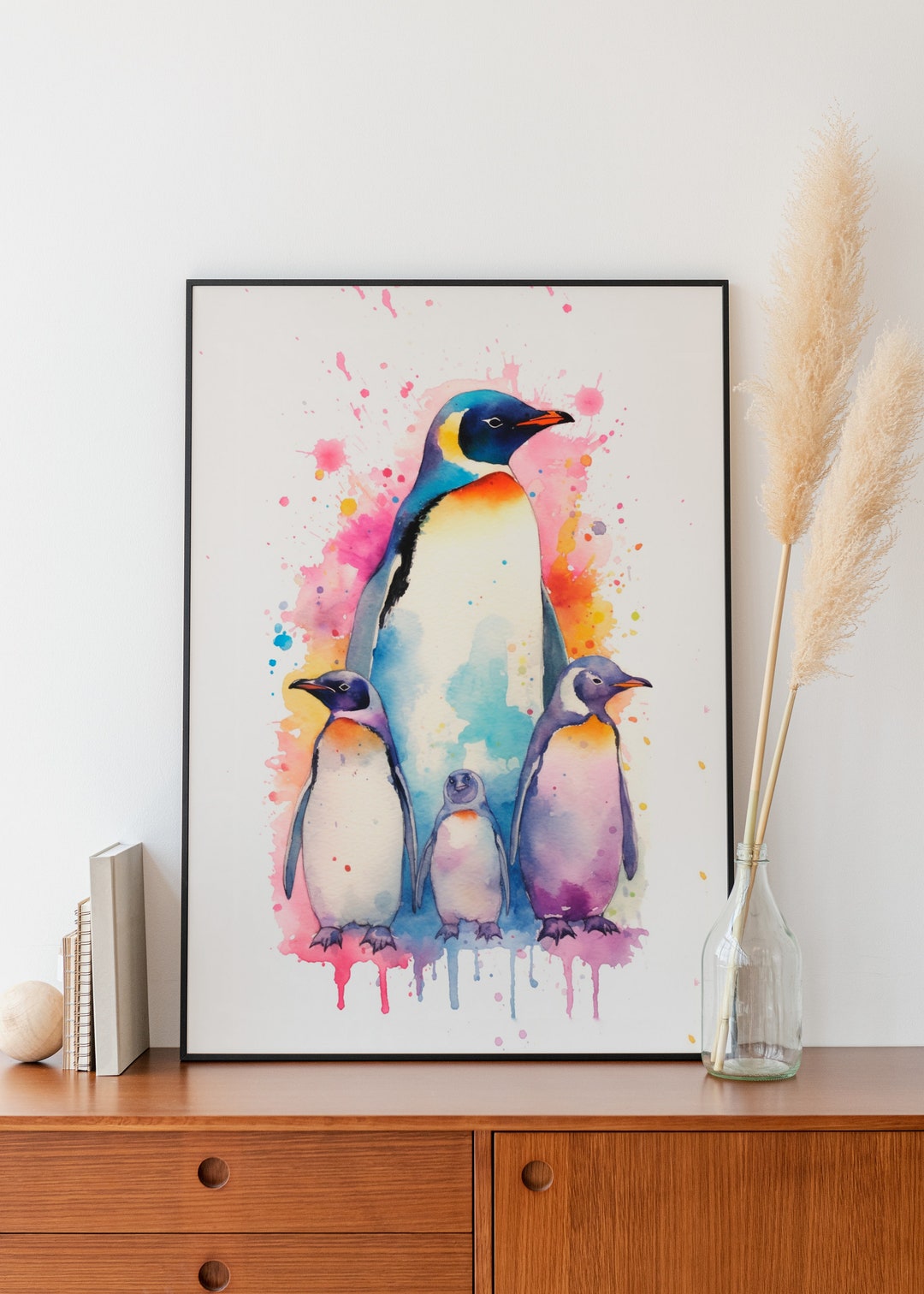 Penguin Wall Art Watercolor Penguin Wall Decor Printable Animal Art ...