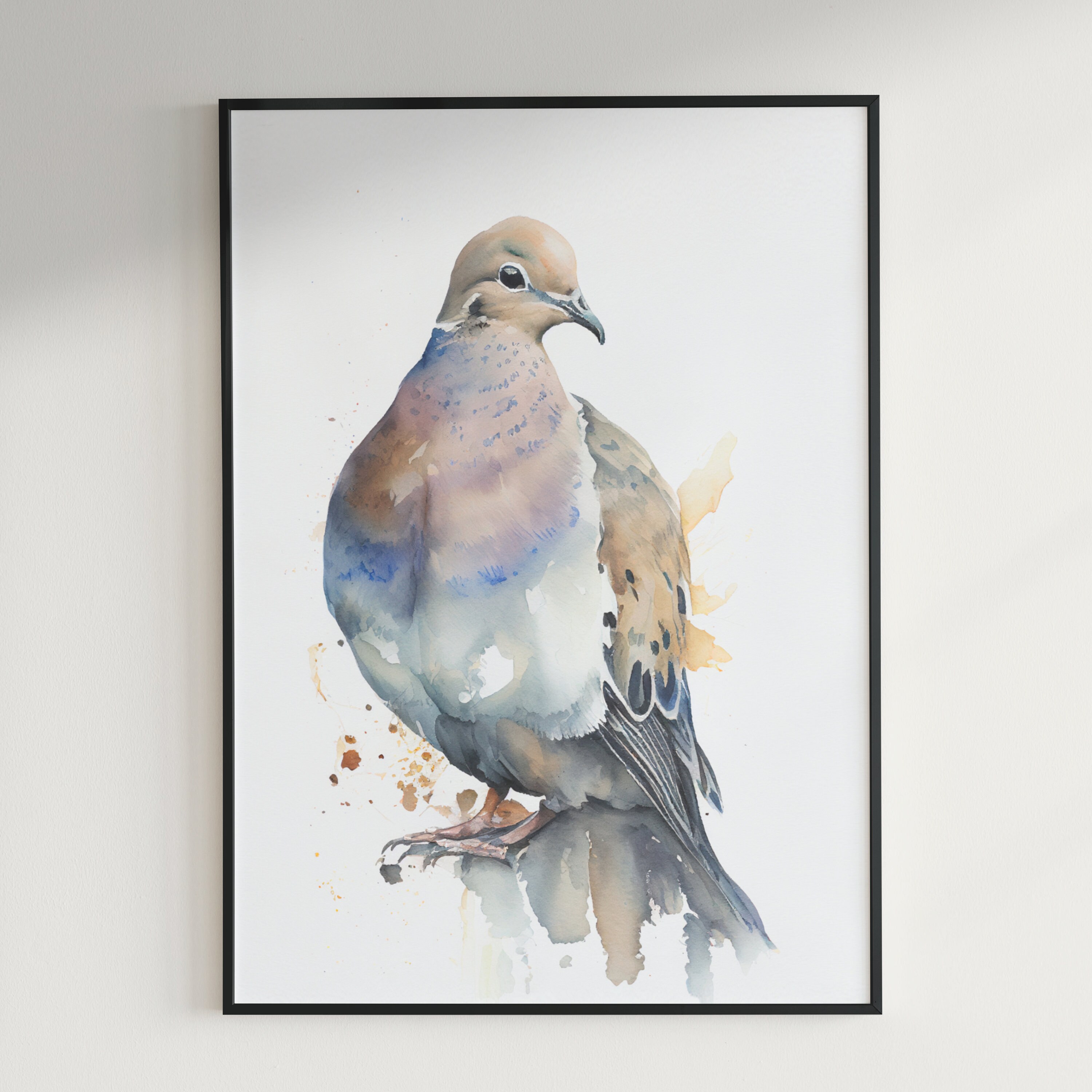 Dove Wall Art Watercolor Dove Digital Art Watercolor Bird Room Decor ...