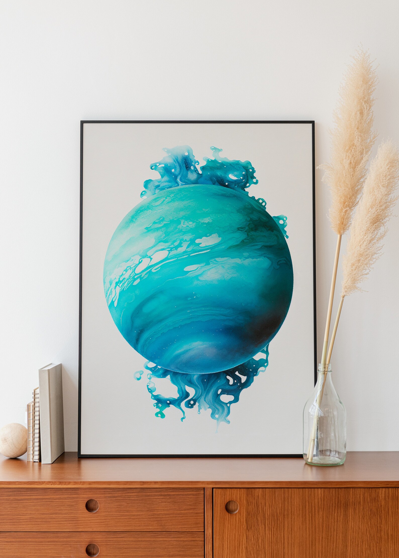 Neptune Wall Art Watercolor Planet Neptune Wall Decor Nursery Wall Art ...
