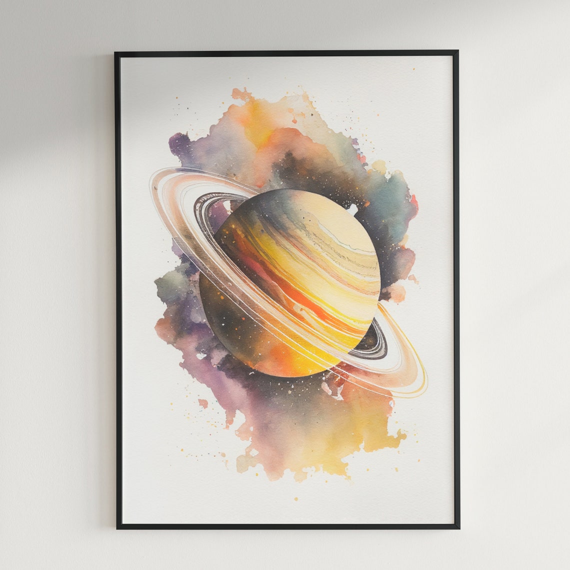 Saturn Wall Art Watercolor Saturn Wall Decor Nursery Room Decor ...