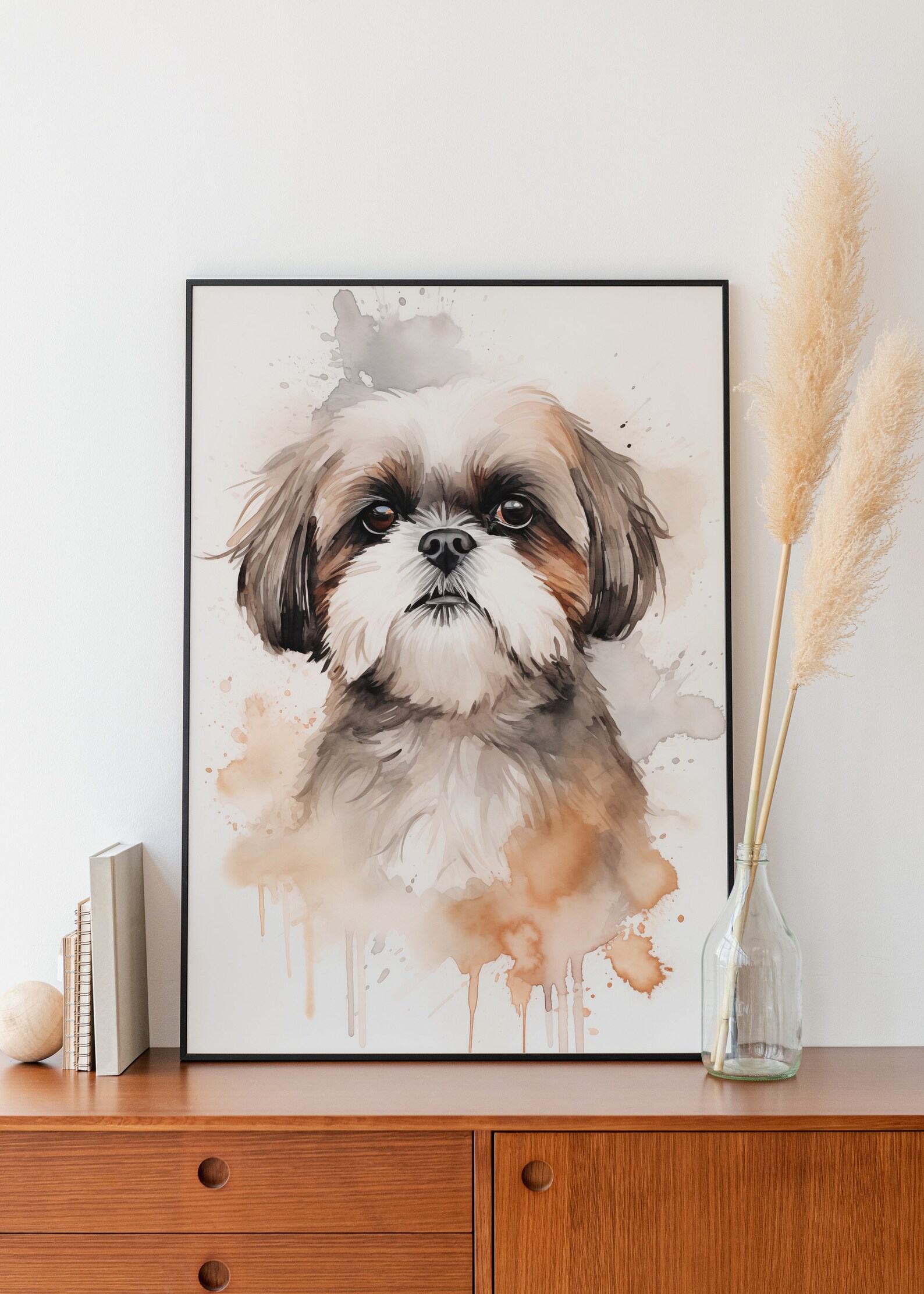 Shih Tzu Wall Art Watercolor Shih Tzu Wall Decor for Dog Lover Poster ...